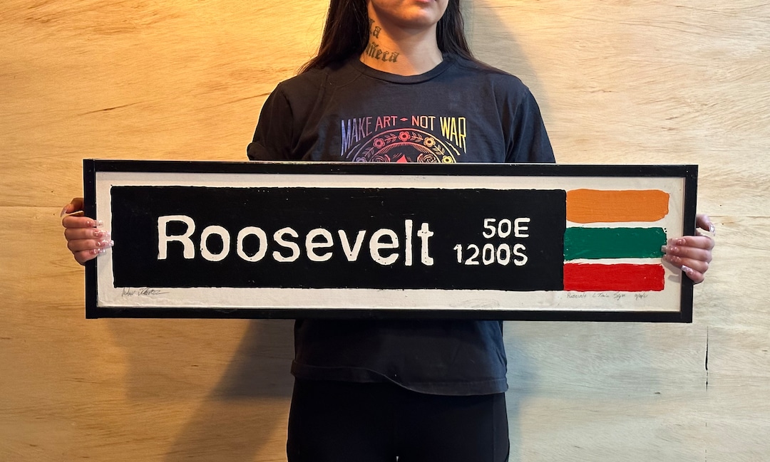 Roosevelt L Train Sign, Roosevelt Green Line L Train Sign, Chicago ...