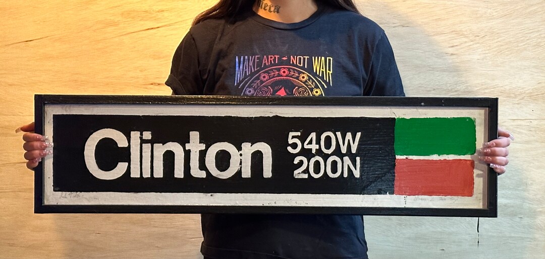 Clinton Pink Line Train Station Sign, Clinton Pink Line Poster, Chicago ...