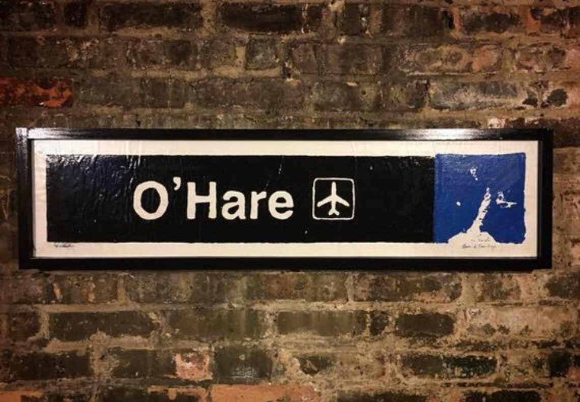 O’hare L Train Sign, O’hare Airport Artwork, Chicago Airport Subway ...