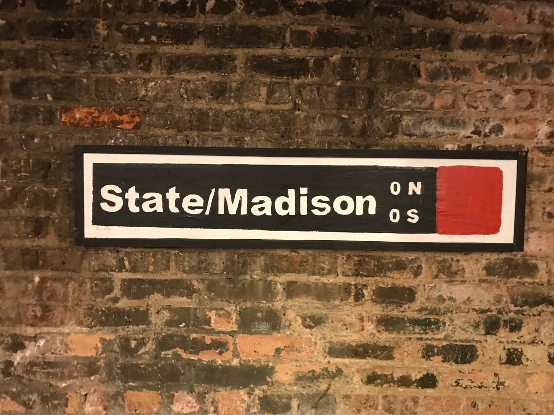 State-lake L Train Sign, State-lake Subway Sign, Chicago Redline CTA ...
