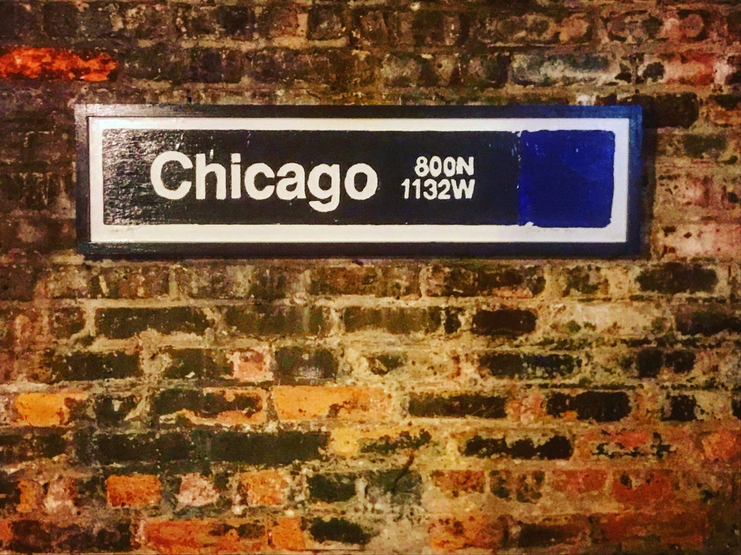 Wooden Chicago Blueline Sign, Chicago Blueline Art, Chicago Blueline ...