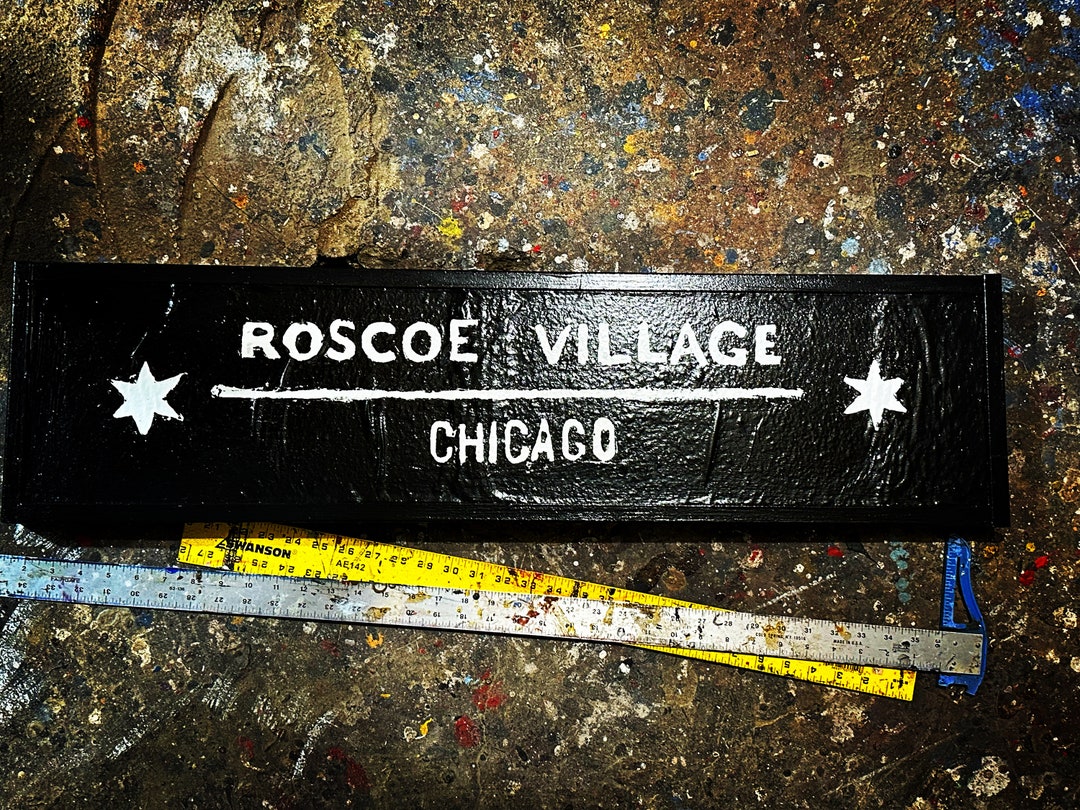 Roscoe Village Train Sign, Roscoe L Train Sign, Roscoe Village Chicago ...