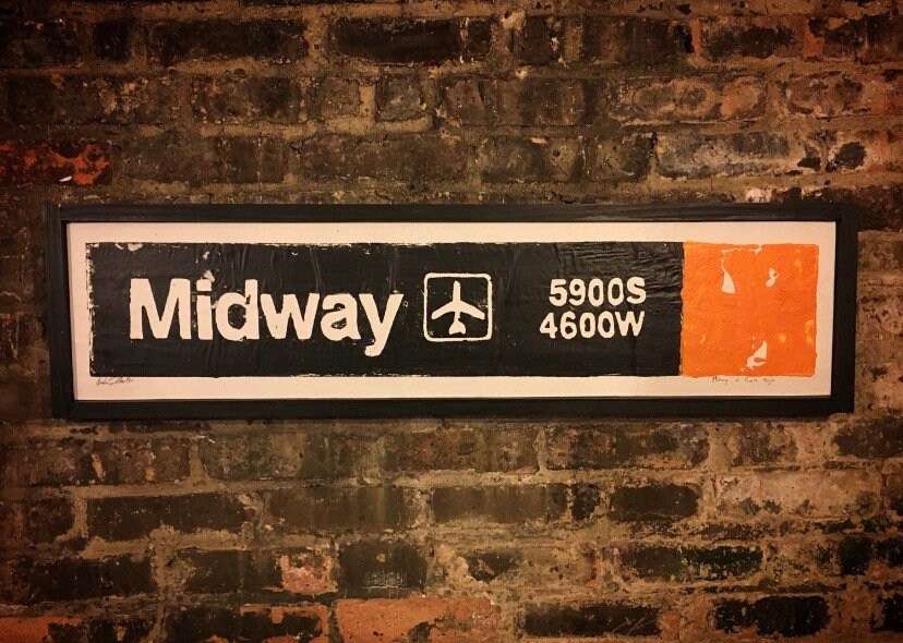 Midway L Train Sign, Midway Orange L Train Sign, Wooden Subway Sign ...