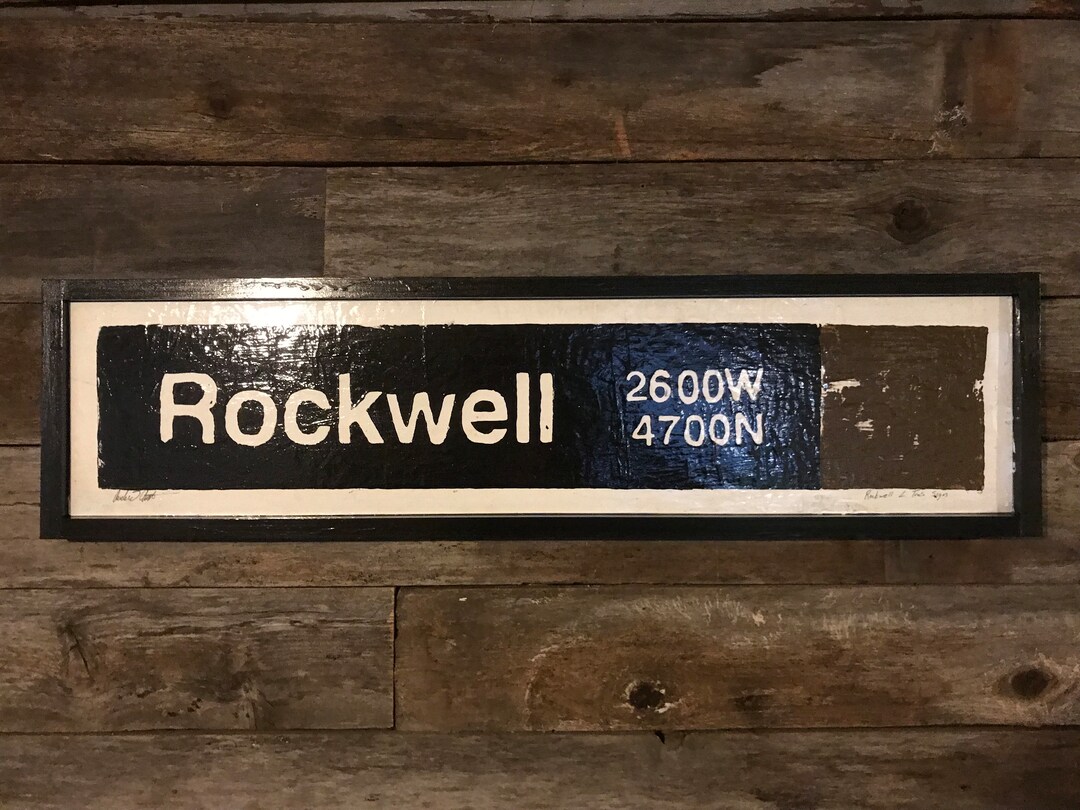 Rockwell L Train Sign, Wooden Rockwell L Train Sign, Rockwell Train ...
