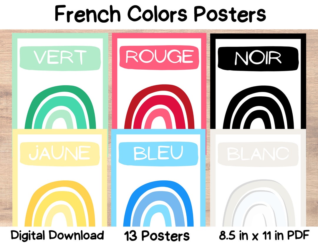 Rainbow French Color Posteraffiches Éducatives En - Etsy