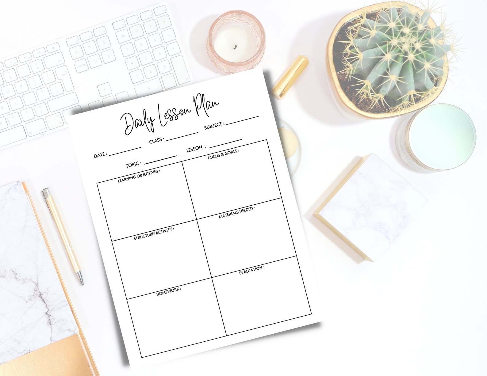 Daily Lesson Plan Printable|teacher Lesson Plan|lesson Plan Template ...