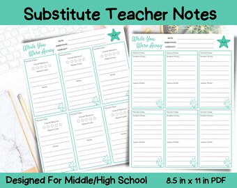 Printable Substitute Note With Apples While You Were Out - Etsy