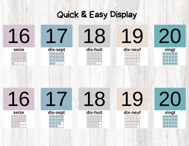 French Classroom Ten Frames Numbers 0-20 Math Postersfrench Immersion ...