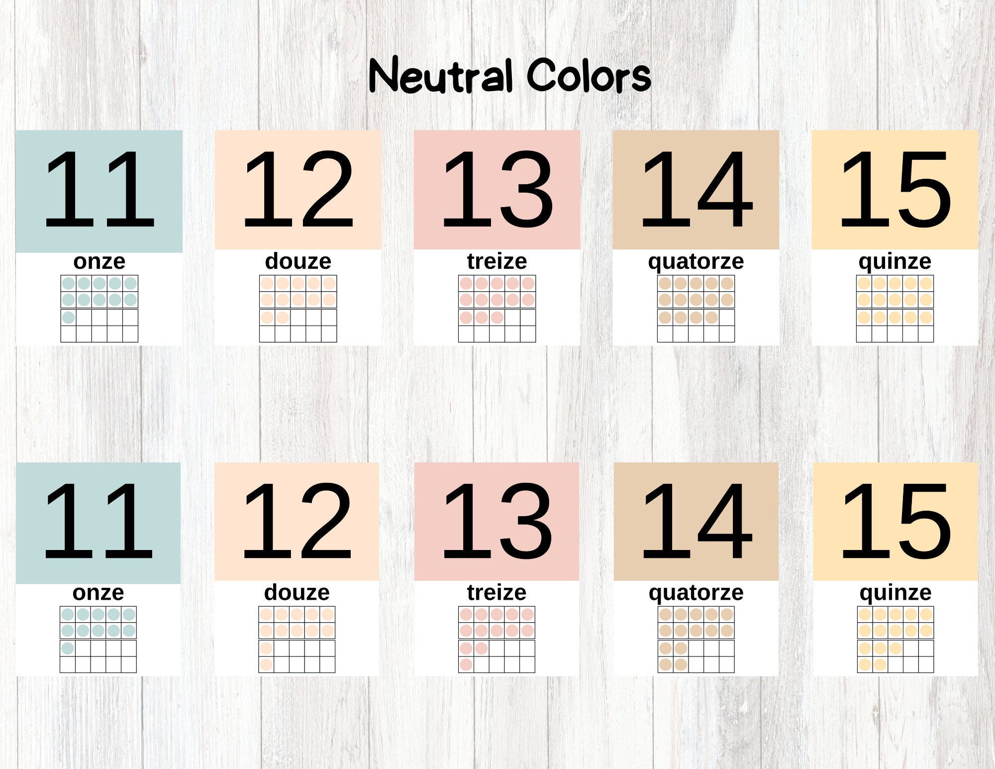 French Classroom Ten Frames Numbers 0-20 Math Postersfrench Immersion ...