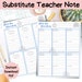 Middle/high School Substitute Teacher Notemultiple Class Substitute ...