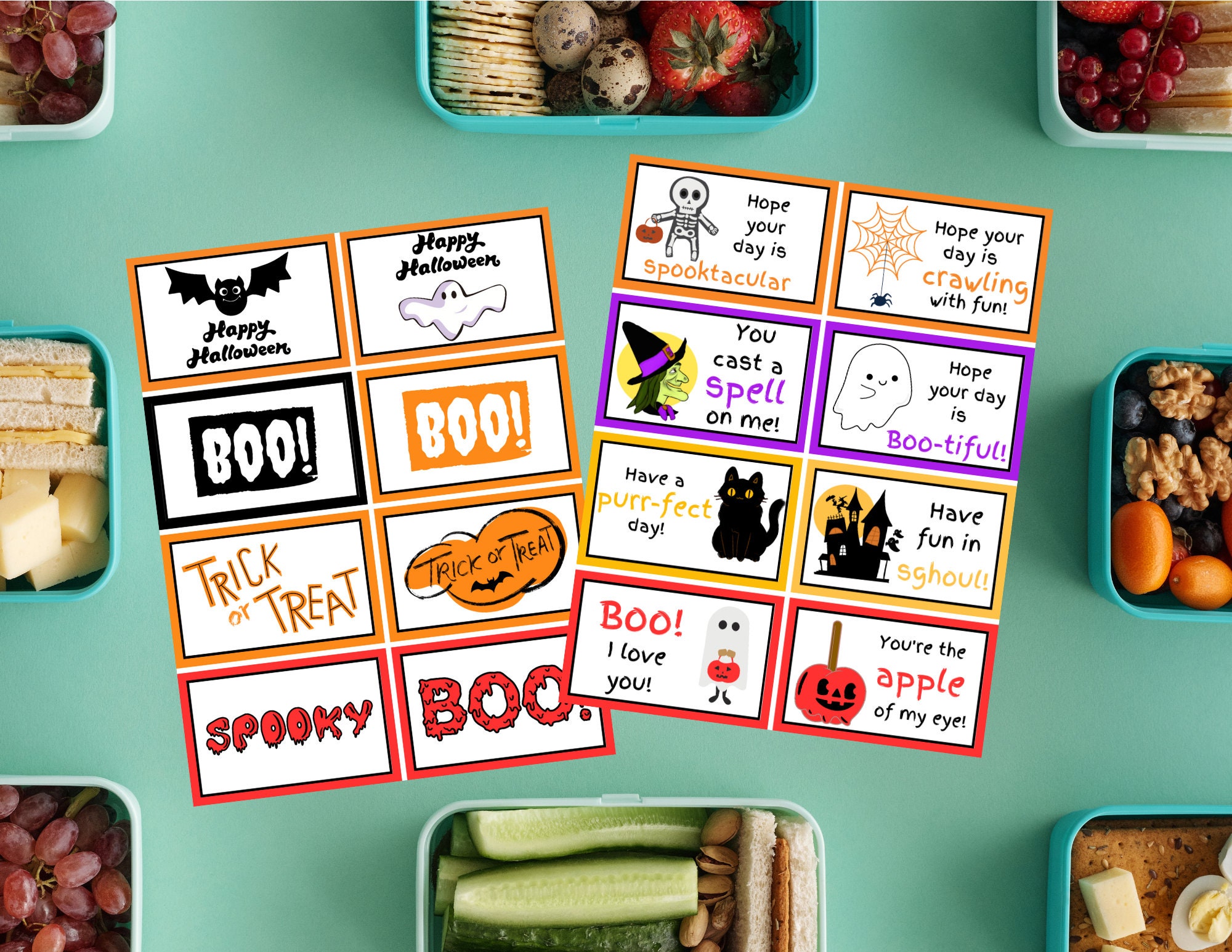Halloween Lunch Box Notes for Kidshalloween Themed Printable Lunchbox ...