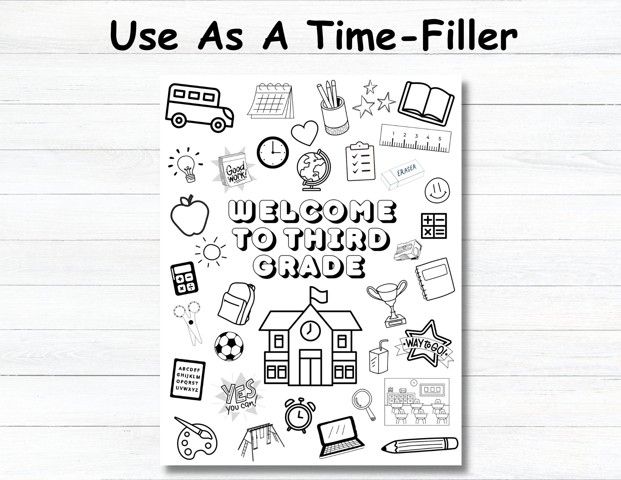 Welcome to Third Grade Coloring Pageswelcome Back to School - Etsy