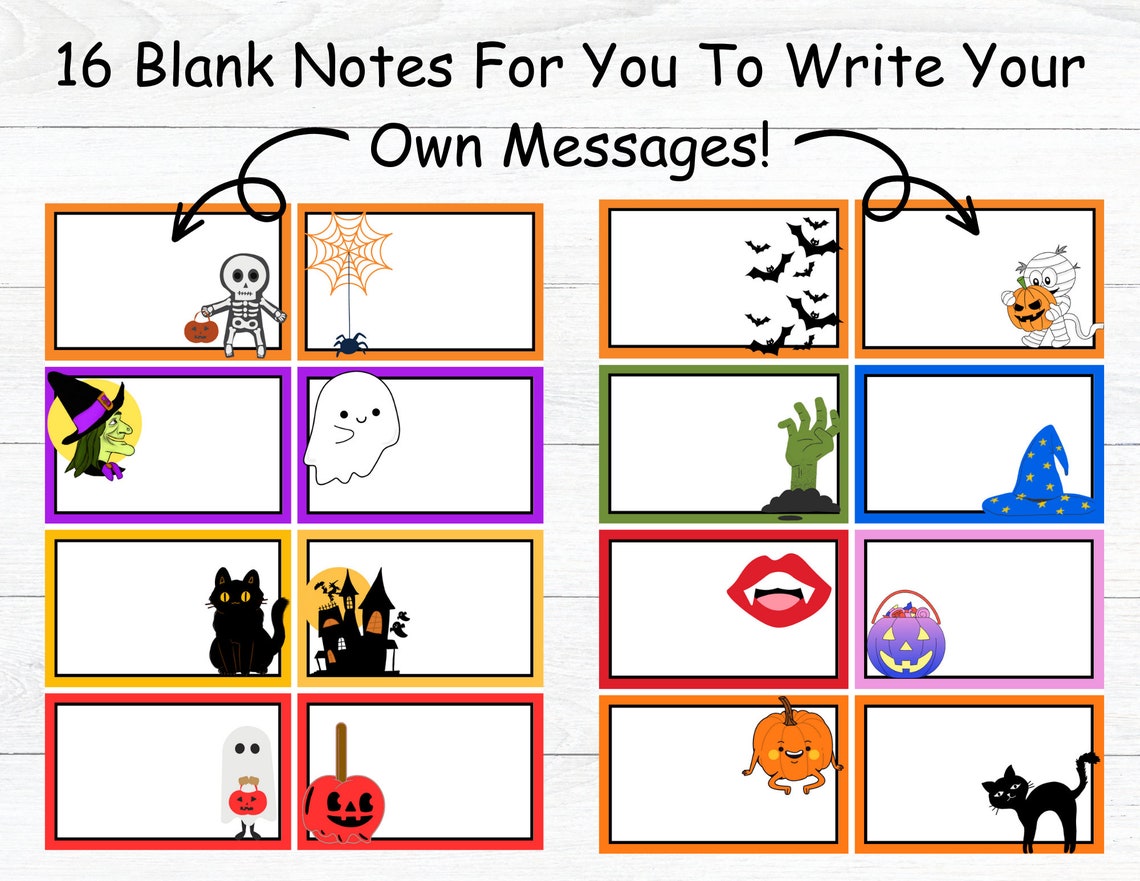 Halloween Lunch Box Notes for Kidshalloween Themed Printable Lunchbox ...