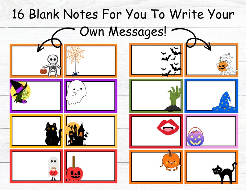 Halloween Lunch Box Notes for Kidshalloween Themed Printable Lunchbox ...