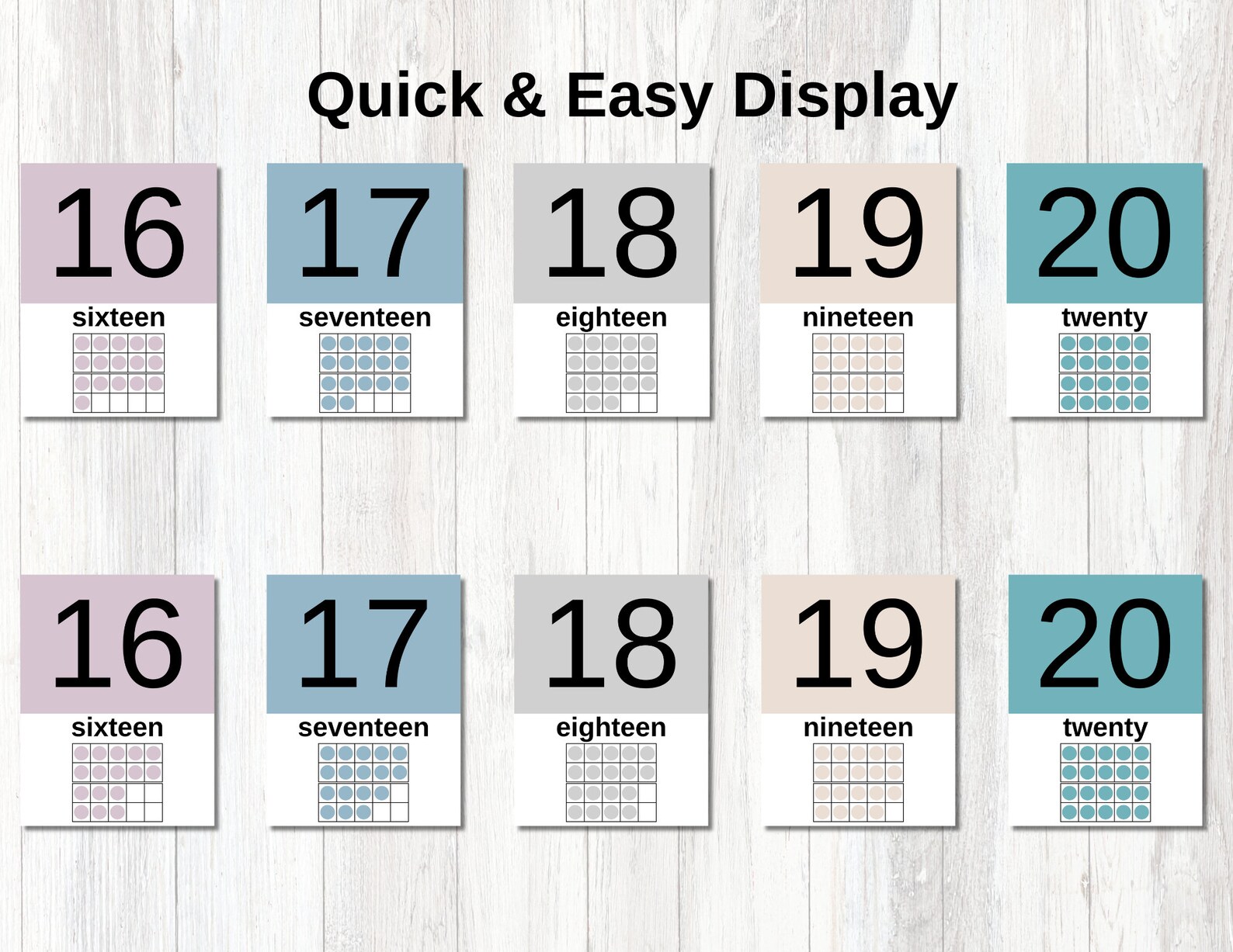 Classroom Ten Frames Numbers 0-20 Math Postersprintable Neutral Numbers ...
