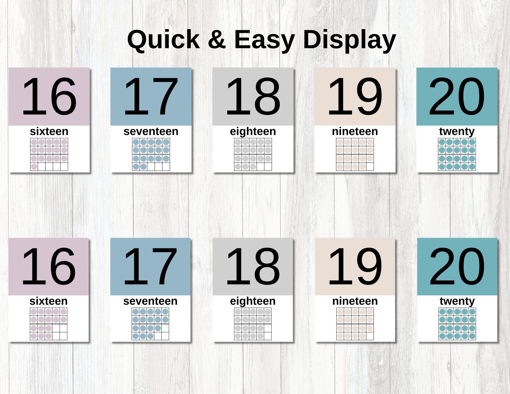 Classroom Ten Frames Numbers 0-20 Math Postersprintable Neutral Numbers ...