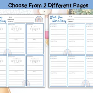 Middle/high School Substitute Teacher Notemultiple Class Substitute ...