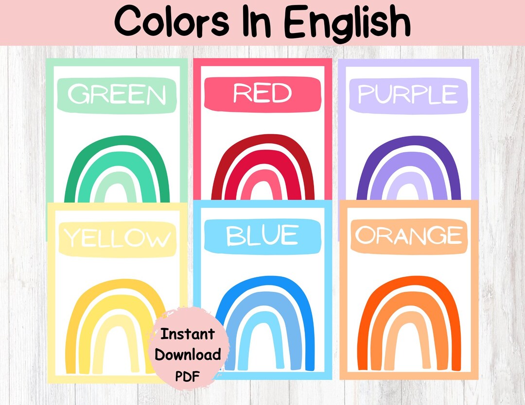 Basic Colors in English Classroom Display|monochromatic Rainbow Color ...