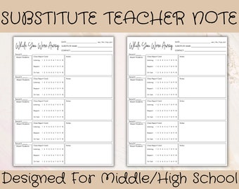 Printable Substitute Note With Apples While You Were Out - Etsy