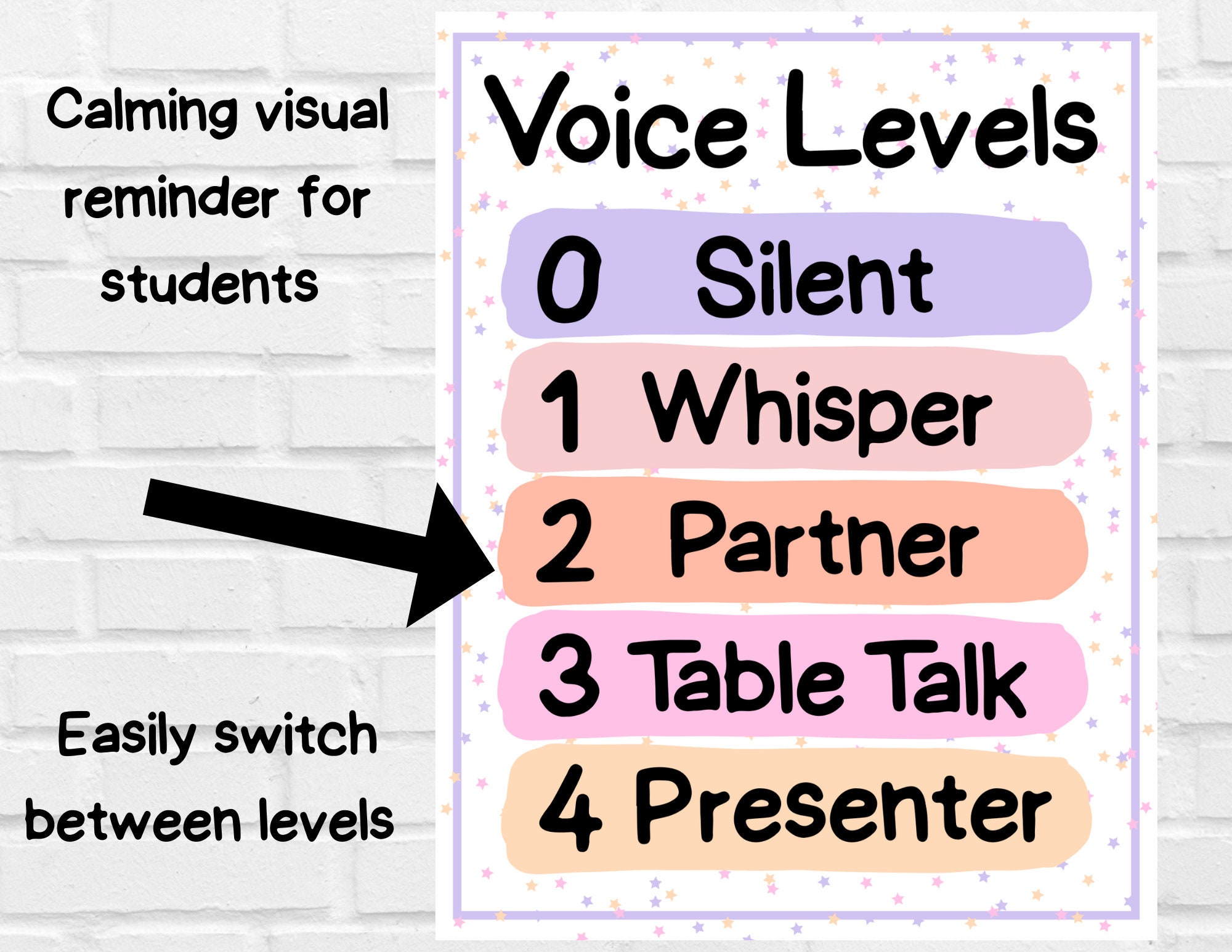 Pastel Voice Levels Chartvoice Level Displaycalm - Etsy