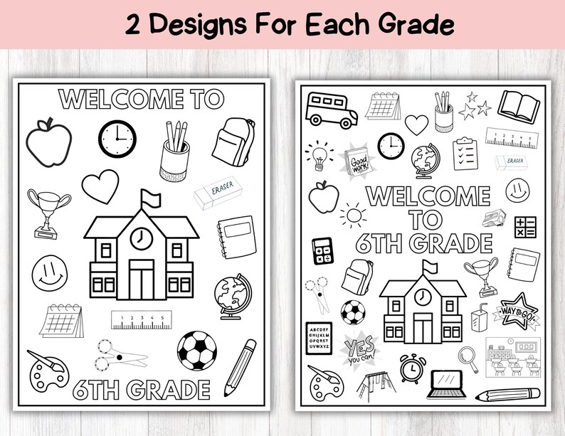 Welcome Back to School Coloring Pages for Kidspre-k to Sixth Grade ...