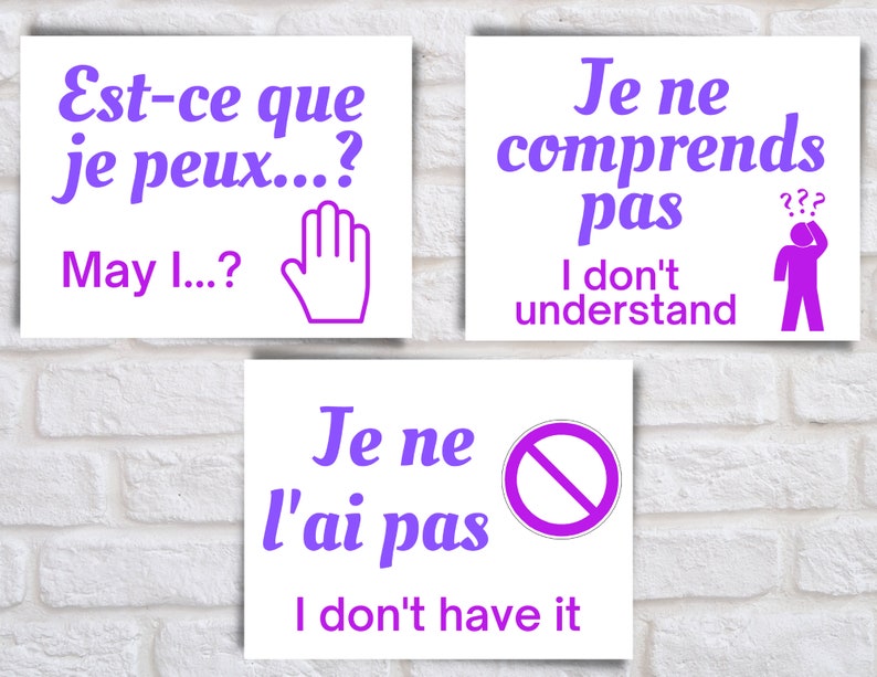 Common French Phrases Classroom Posters french Classroom Decorfrench ...