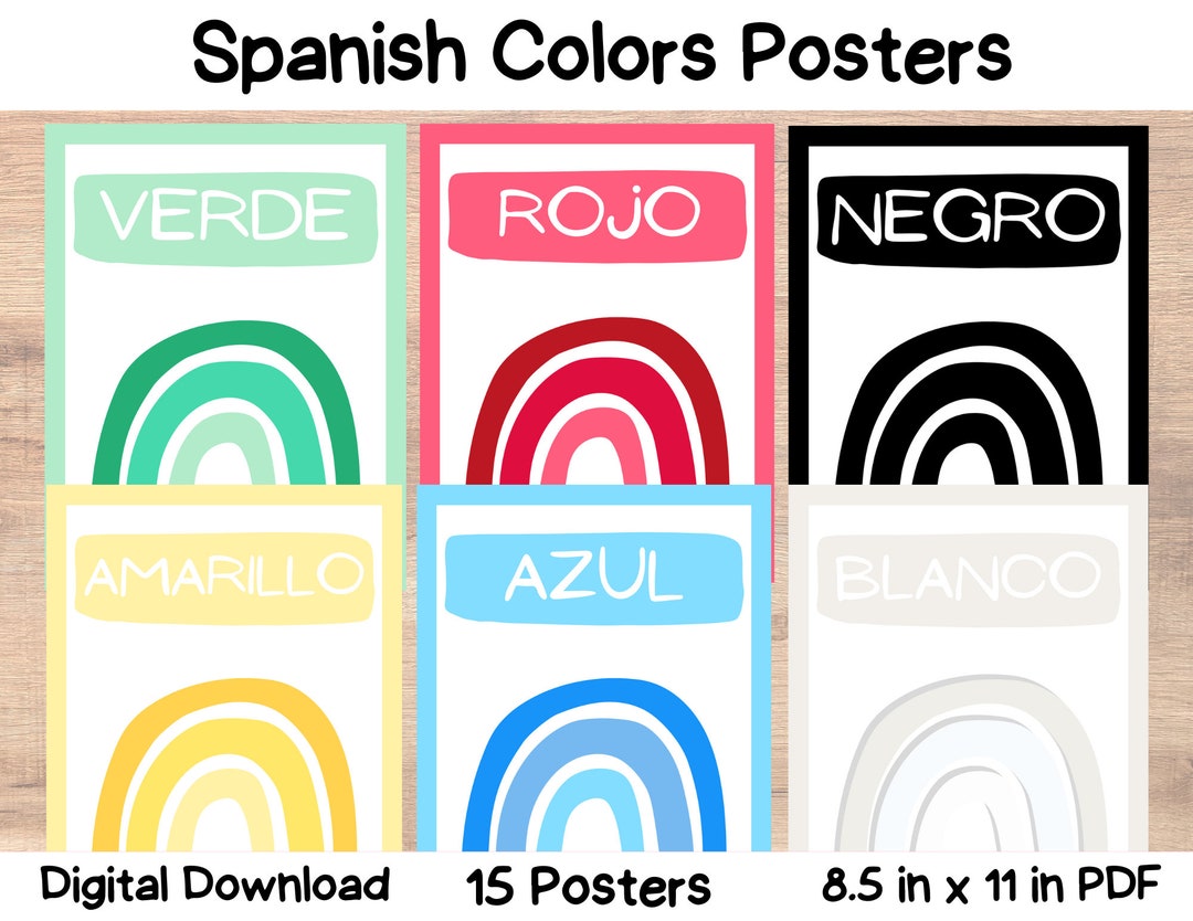 Spanish Basic Colors Printable Posterscarteles Educativos ...