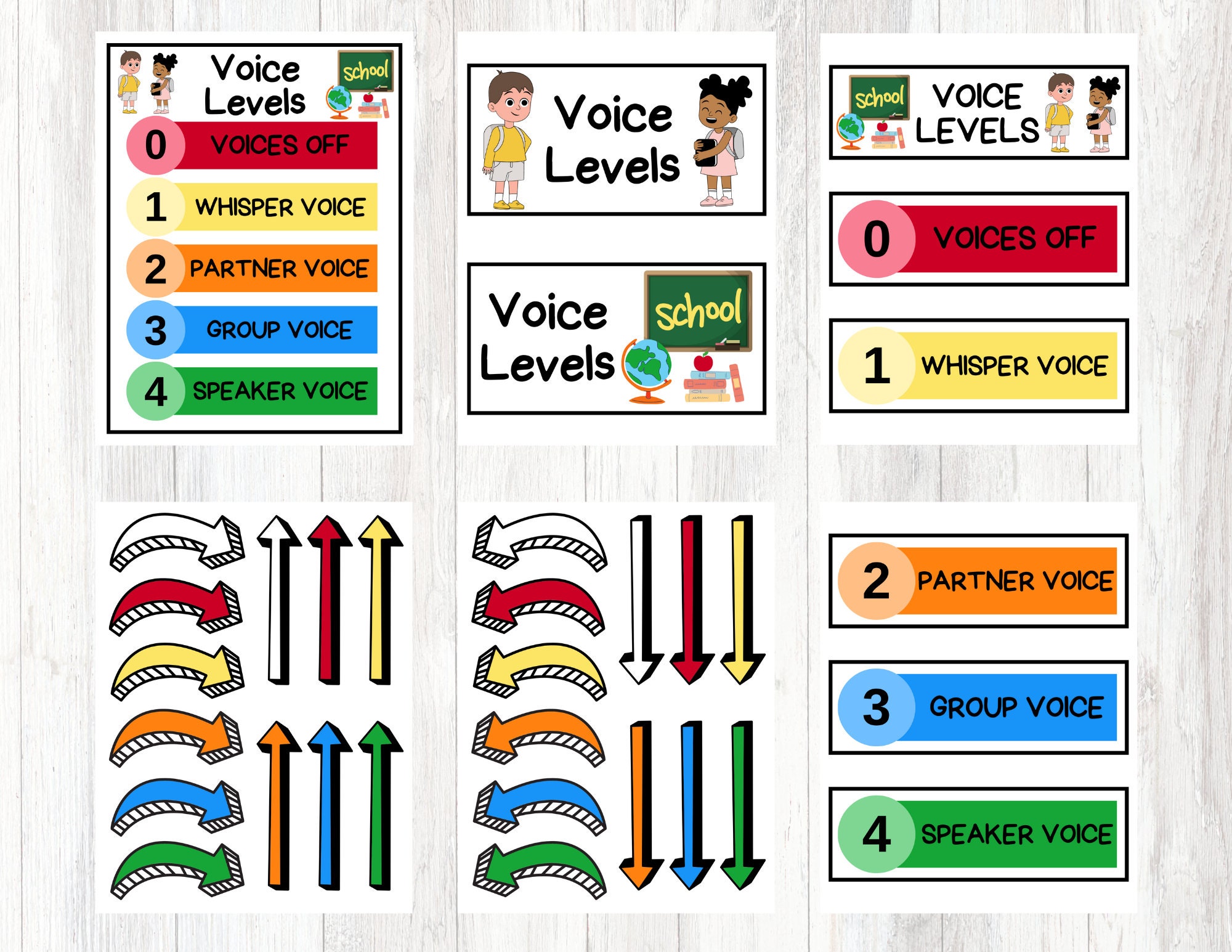 Voice Levels Classroom Poster: Colorful Chart (PDF) - Etsy