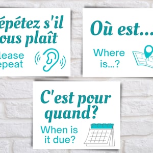 Common French Phrases Classroom Posters french Classroom Decorfrench ...