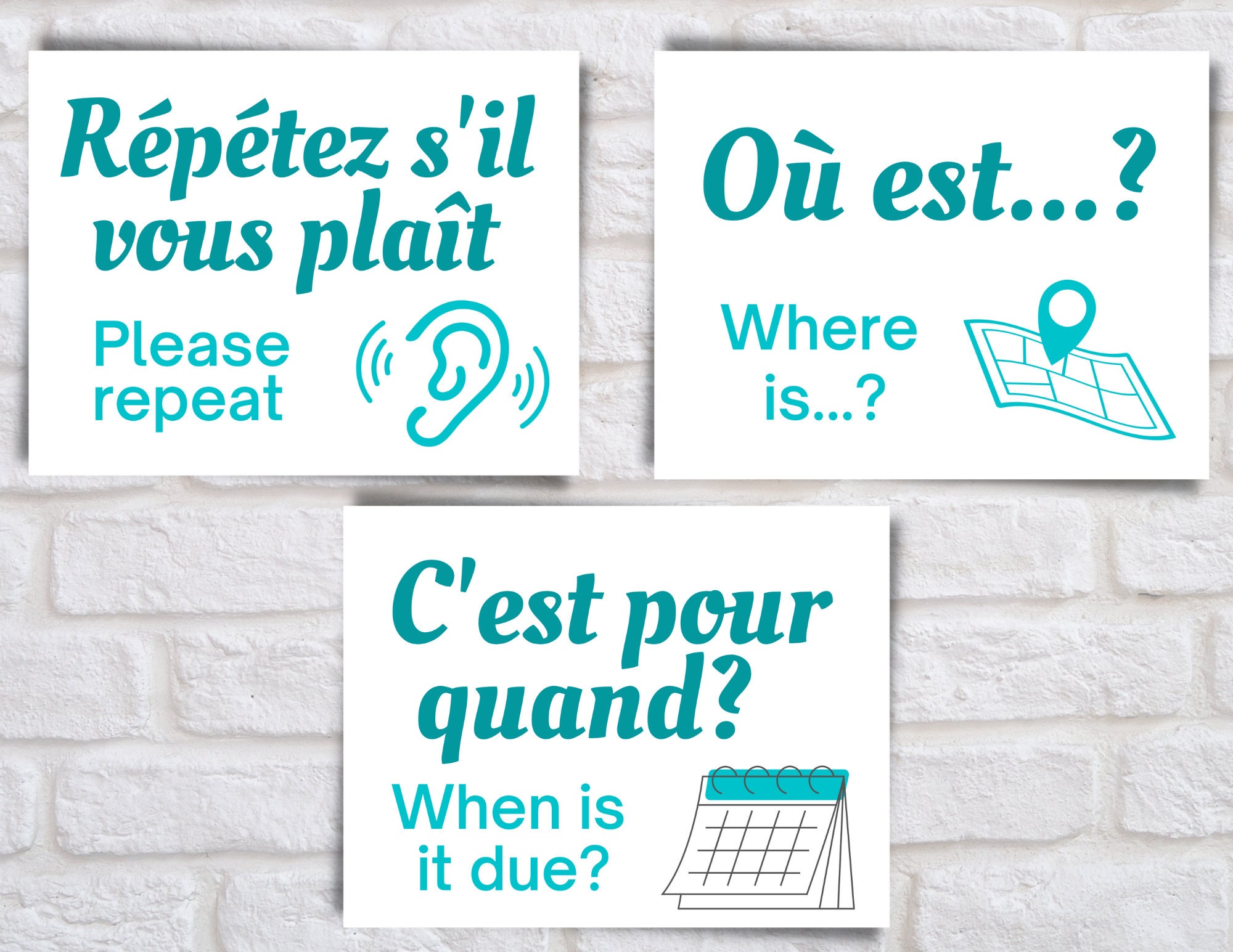 Common French Phrases Classroom Posters french Classroom Decorfrench ...