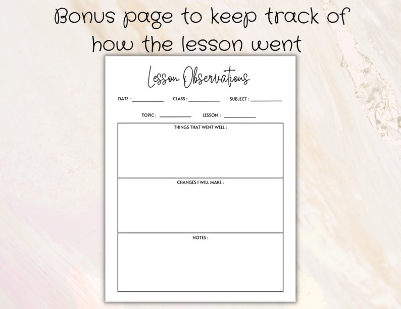 Daily Lesson Plan Printableteacher Lesson Planlesson Plan - Etsy