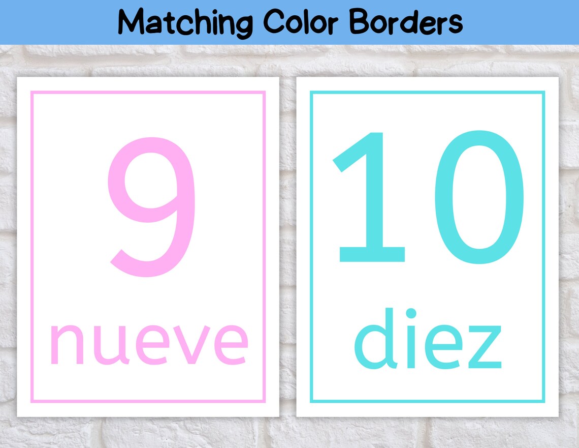 Spanish Numbers 0-20 Classroom Postersspanish Class Decorprintable ...