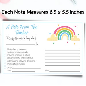 Positive Teacher Note Home to Parents|teacher Brag Card|student ...