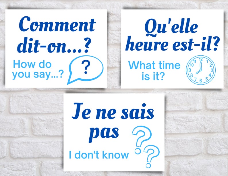 Common French Phrases Classroom Posters french Classroom - Etsy