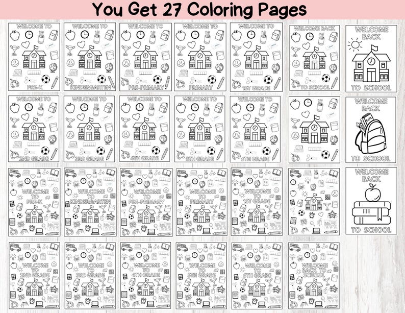 Welcome Back to School Coloring Pages for Kidspre-k to Sixth Grade ...