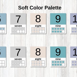 Classroom Ten Frames Numbers 0-20 Math Postersprintable Neutral Numbers ...