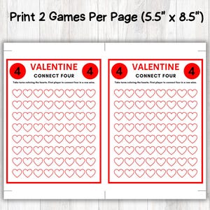 Valentine Connect Four Game | Printable Party Activity (PDF Download ...