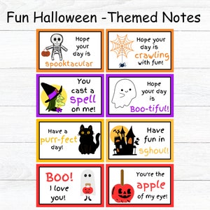 Halloween Lunch Box Notes for Kidshalloween Themed Printable Lunchbox ...