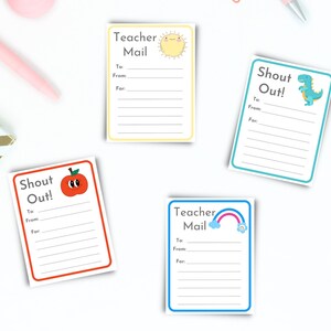 Teacher Mail Shout Out Printable Note Cardspositive Teacher Note ...