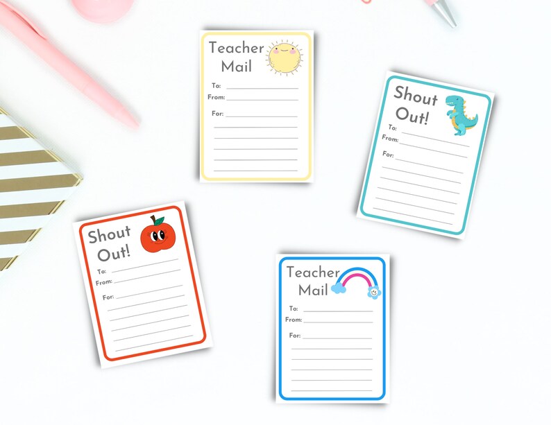 Teacher Mail Shout Out Printable Note Cardspositive Teacher Note ...