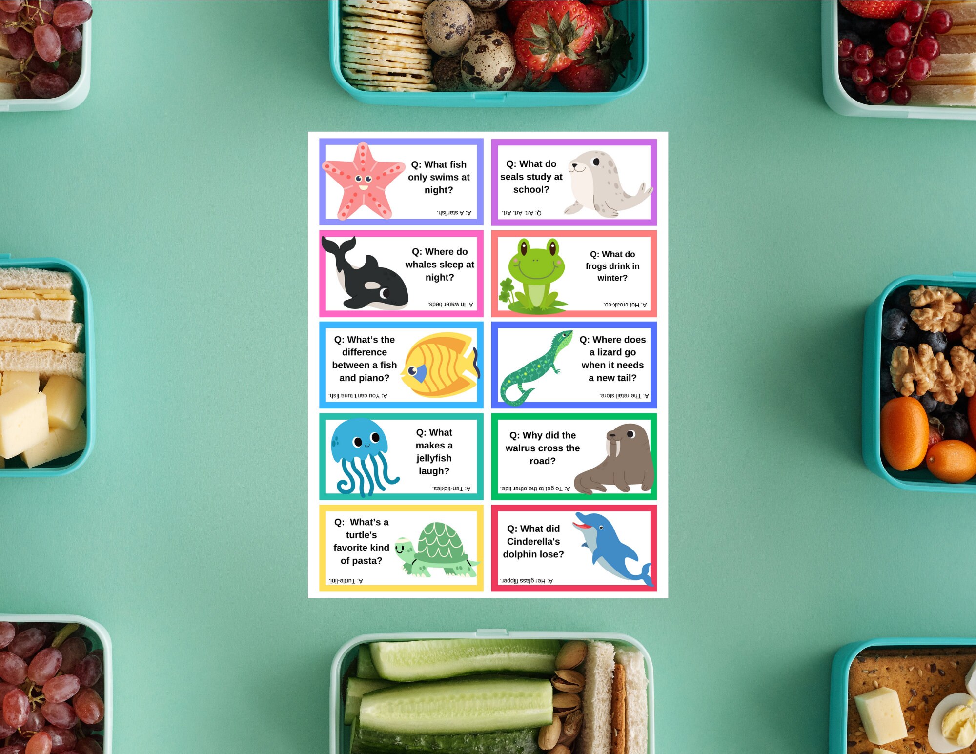 Funny Animal Lunch Box Jokes for Kidsanimal Themed Printable Lunchbox ...