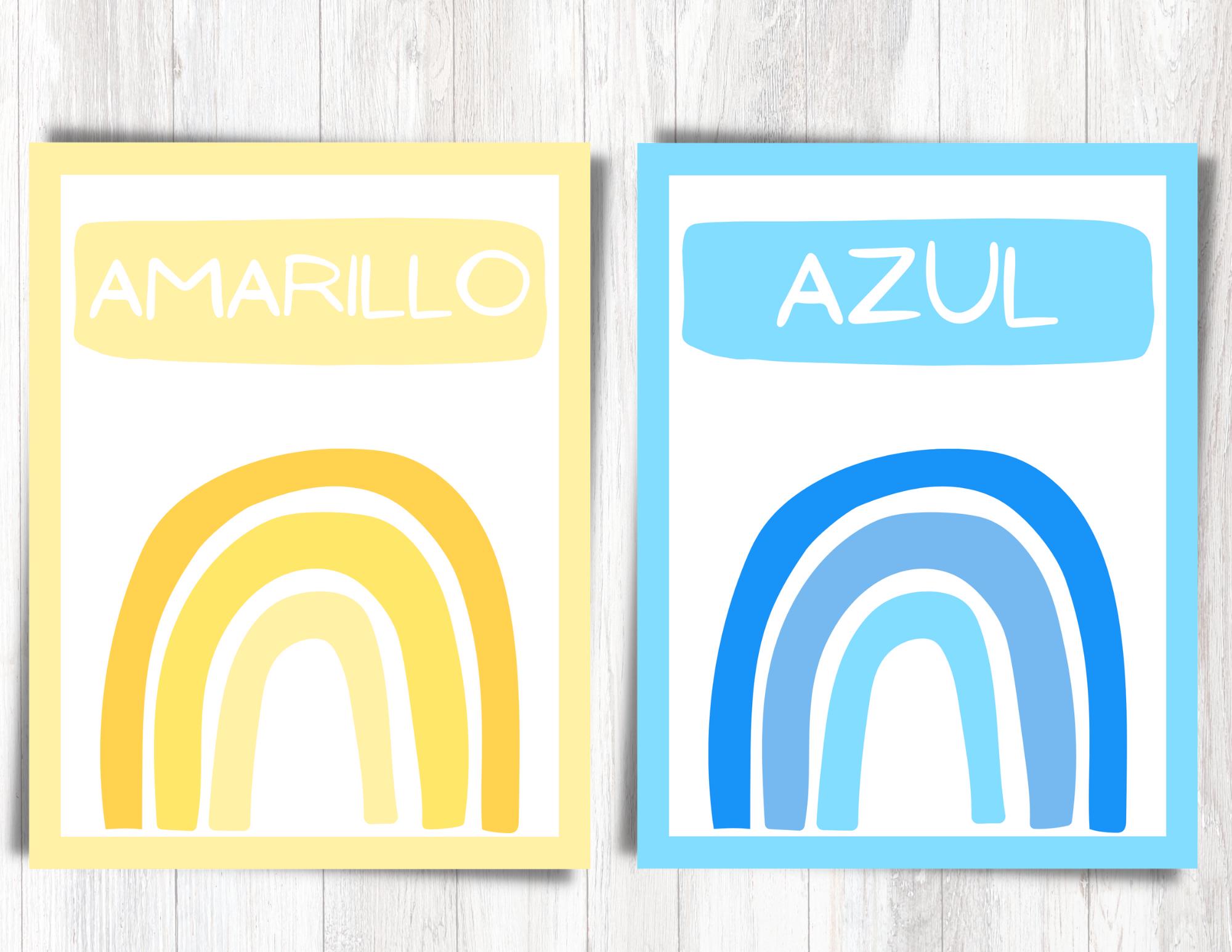 Spanish Colors Printable Posters: Rainbow Classroom Decor (PDF) - Etsy