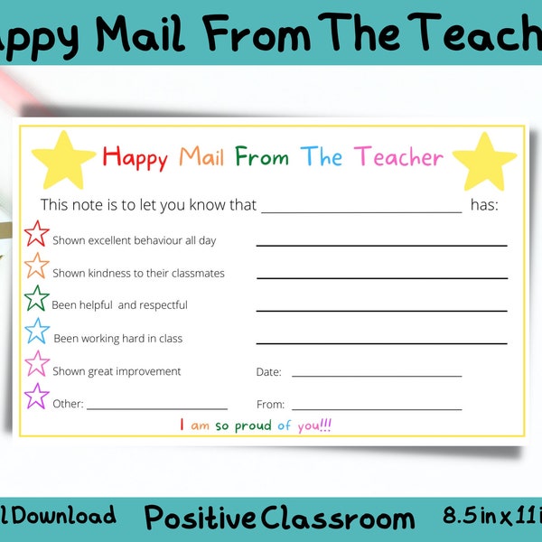 Happy Mail From Teacher - Etsy