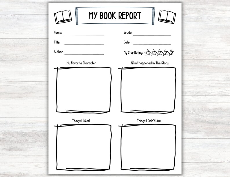 Reading Log Book Report Templatekids Book Trackerstudent - Etsy