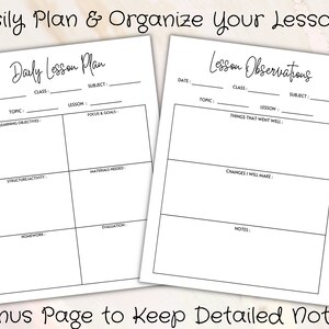 Daily Lesson Plan Printableteacher Lesson Planlesson Plan - Etsy