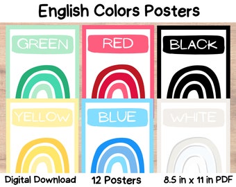 Color Posters for Classroom Bee Theme Decor and Three Part - Etsy