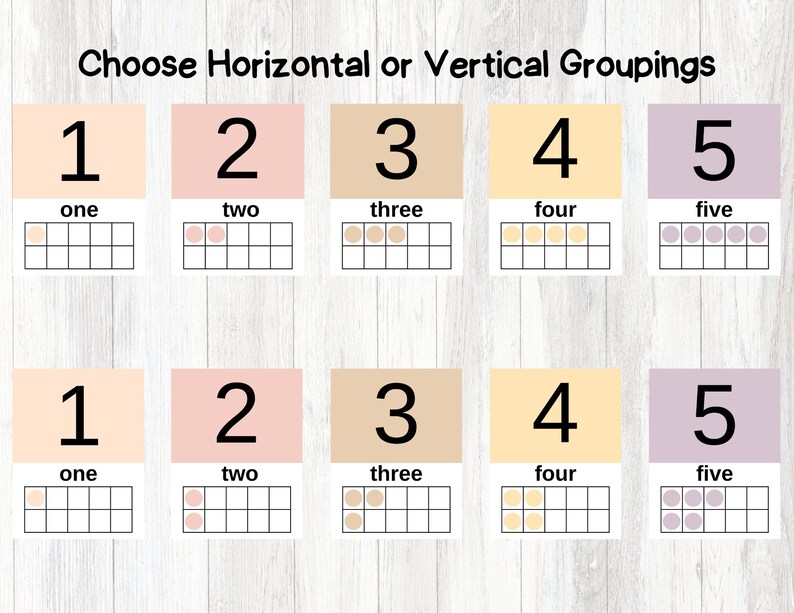 Classroom Ten Frames Numbers 0-20 Math Posters|printable Neutral ...