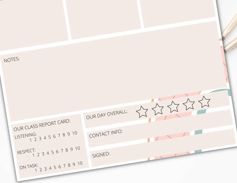 Boho Rainbow Substitute Teacher Notesubstitute Note to Teachersupply ...