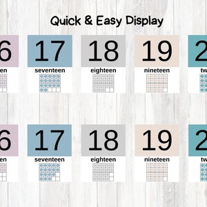 Classroom Ten Frames Numbers 0-20 Math Posters|printable Neutral ...
