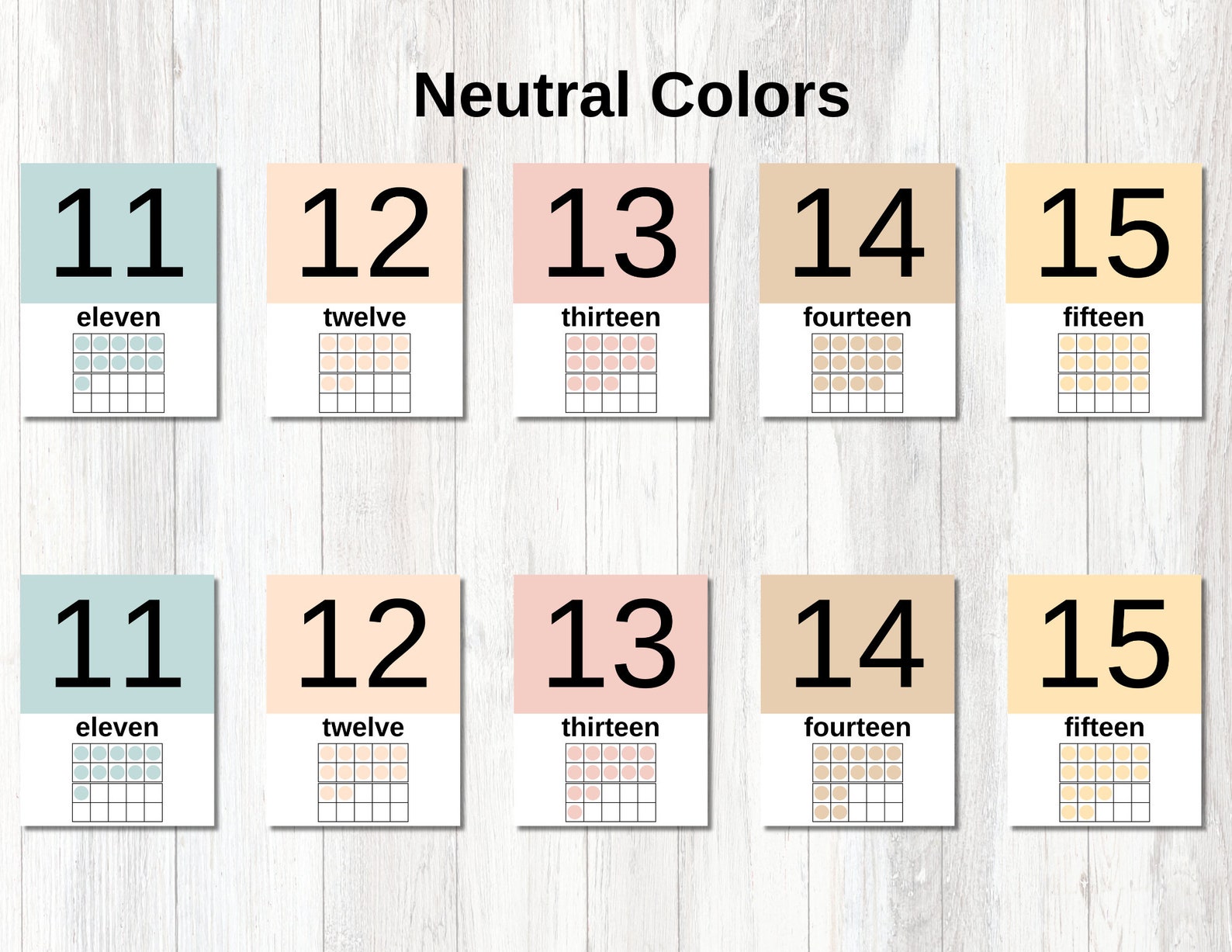 Classroom Ten Frames Numbers 0-20 Math Postersprintable Neutral Numbers ...